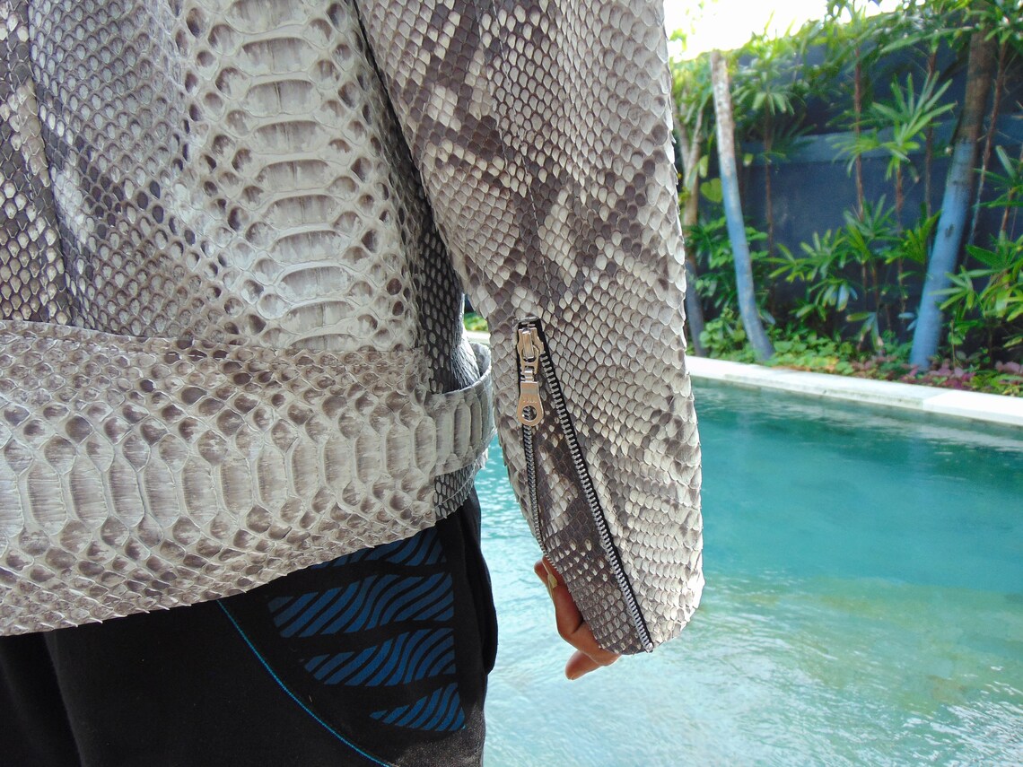 Genuine Snake Skin Handmade Men Motorbike Jacket Customs Made - Etsy