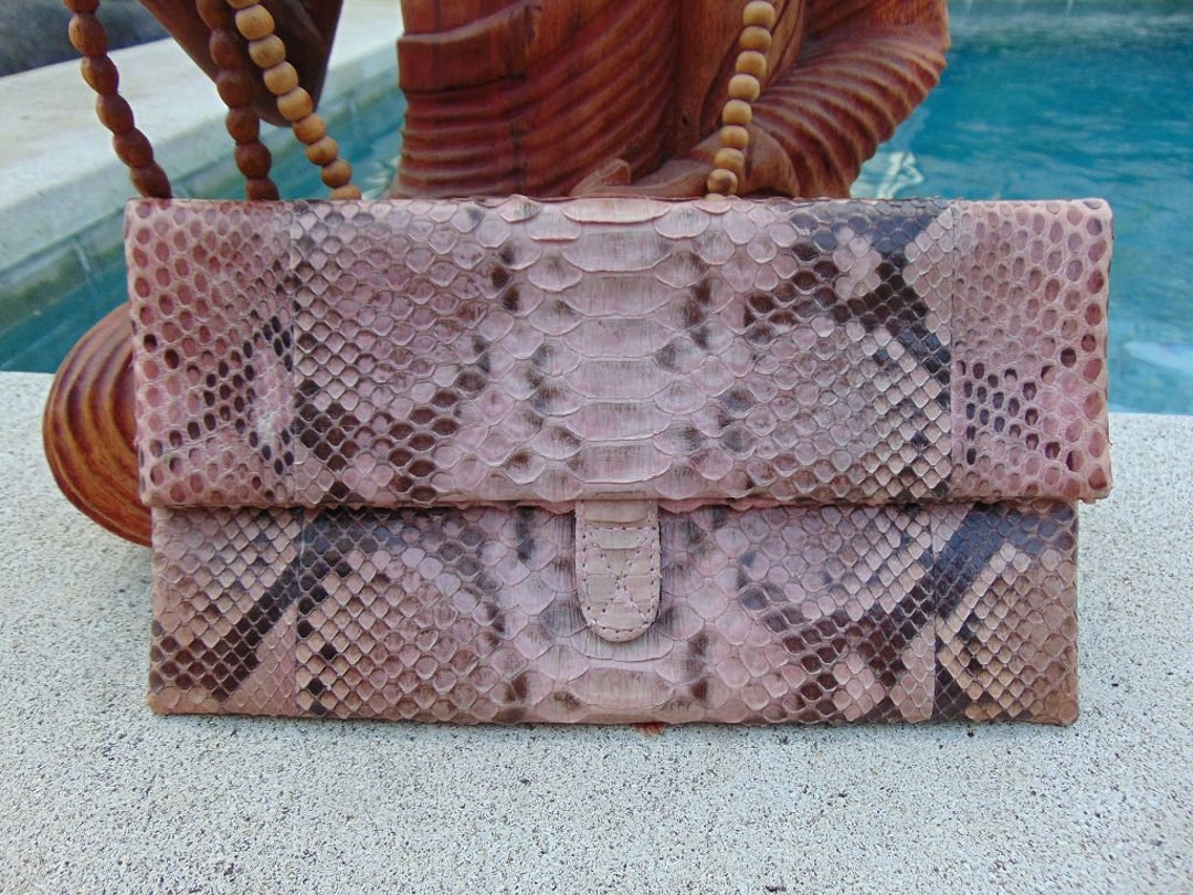 Genuine Python Snakeskin Clutch Bag Handmade Purse Snakeskin Handbag ...