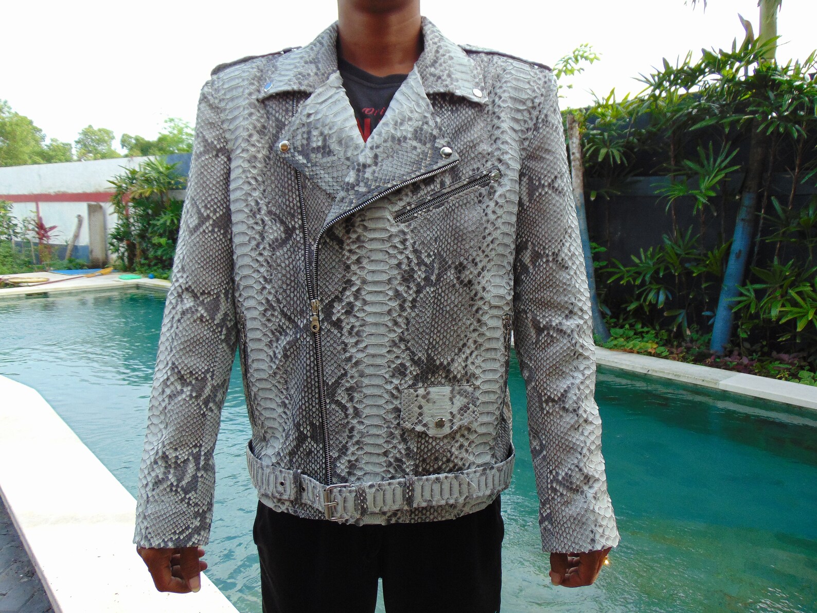 Genuine Snake Skin Handmade Men Motorbike Jacket Customs Made - Etsy