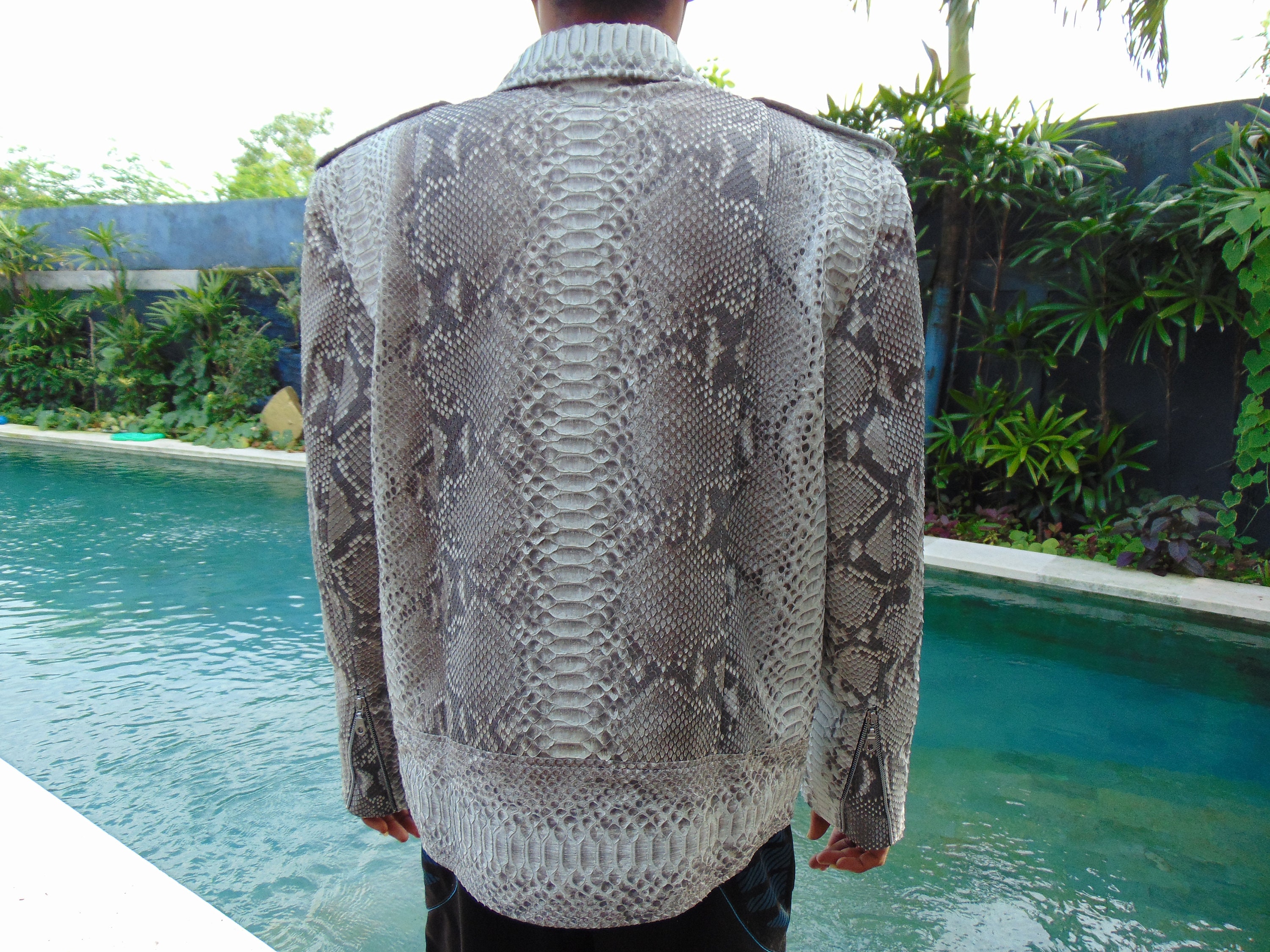 Genuine Snake Skin Handmade Men Motorbike Jacket Customs Made - Etsy