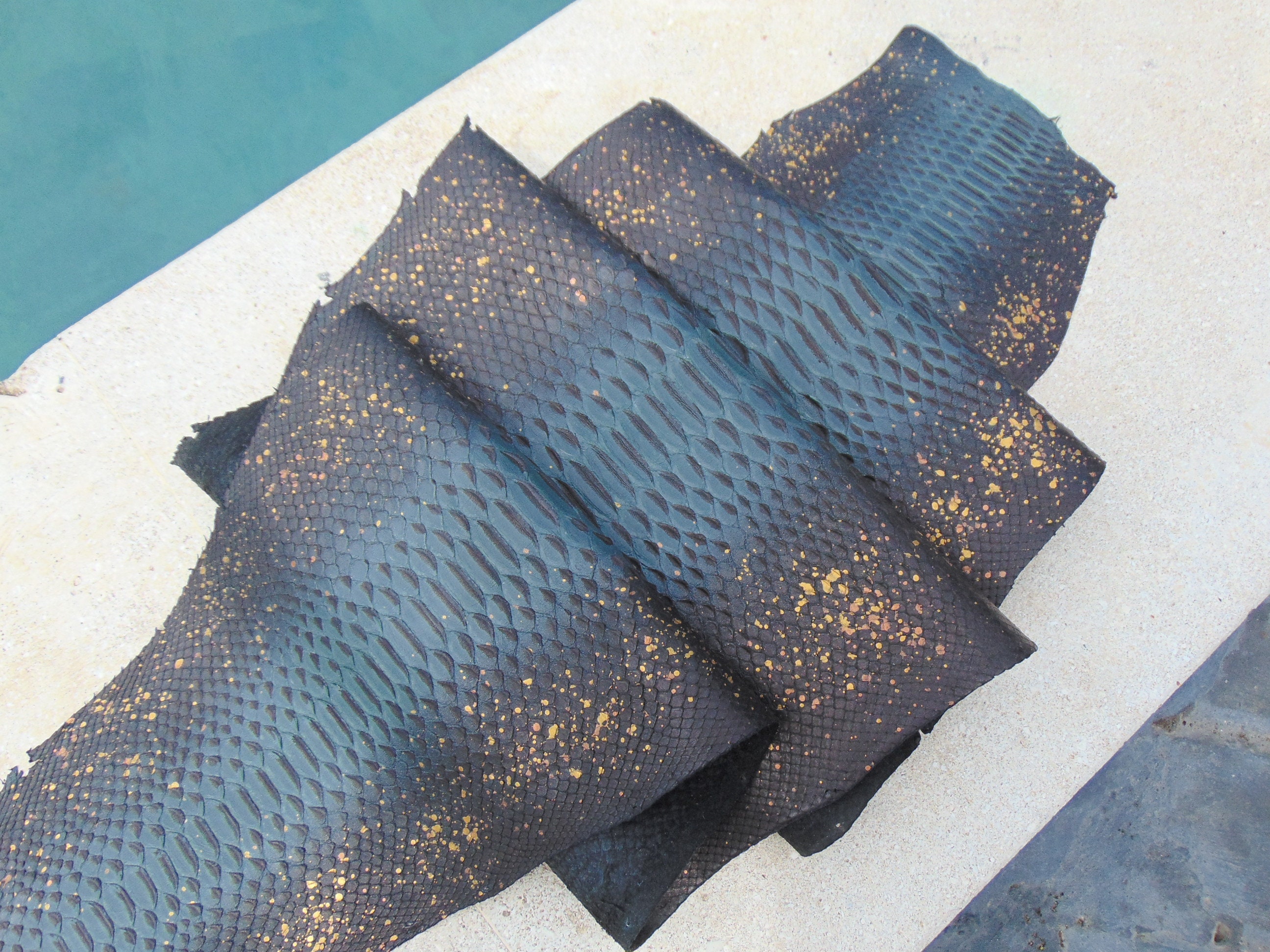 DARK BROWN PYTHON snake textured embossed vintage stonewash look ...