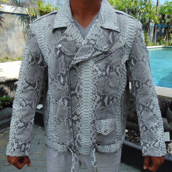 Snake Skin Biker Jackets Mens - Etsy