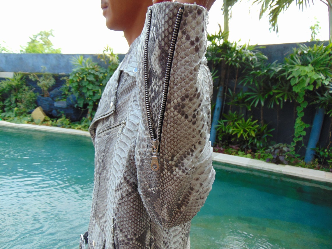 Genuine Snake Skin Handmade Men Motorbike Jacket Customs Made - Etsy