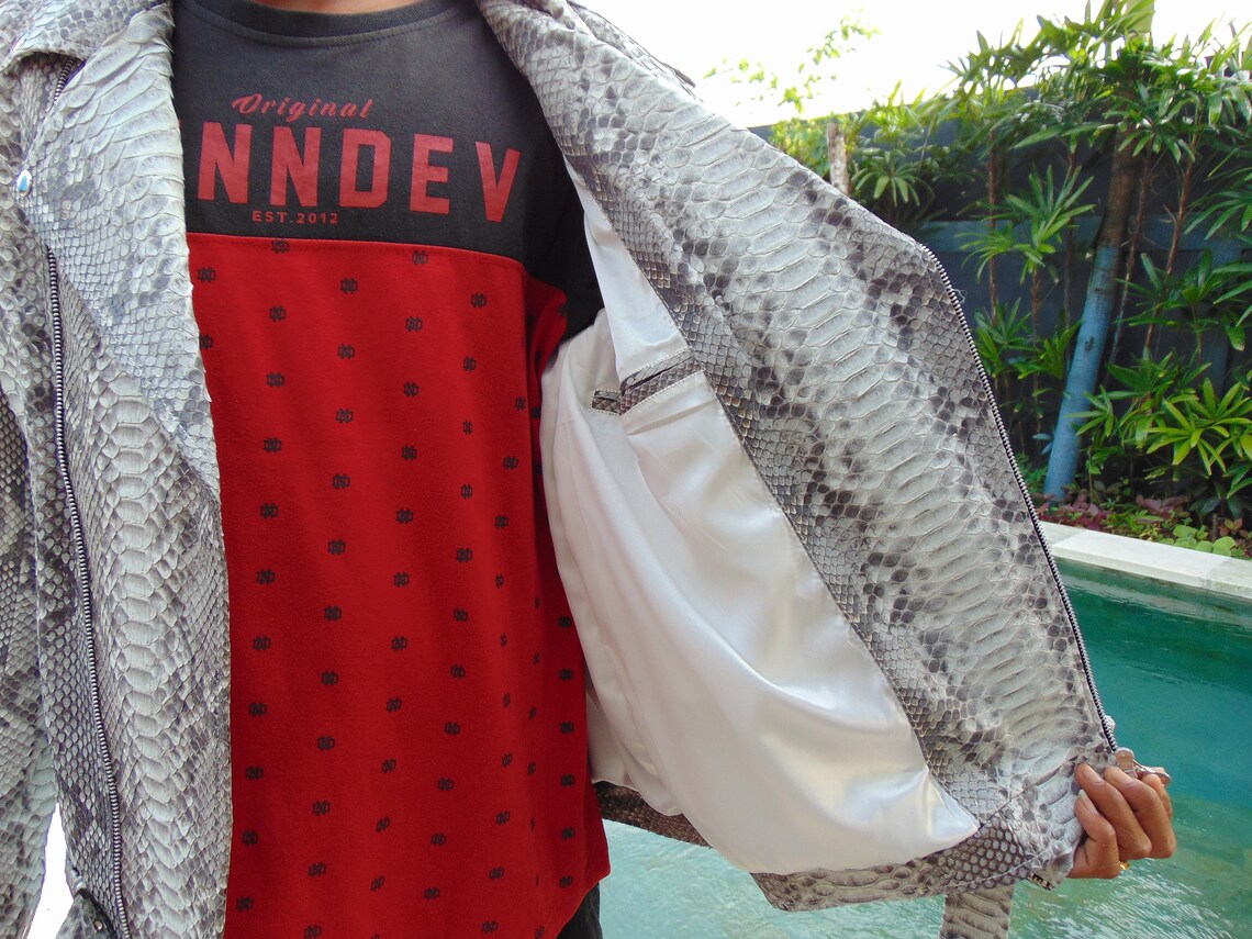 Genuine Snake Skin Handmade Men Motorbike Jacket Customs Made - Etsy