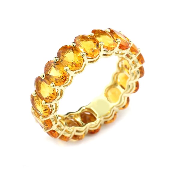Madeira Citrine Full Eternity Band 8.00ct Citrine Wedding - Etsy