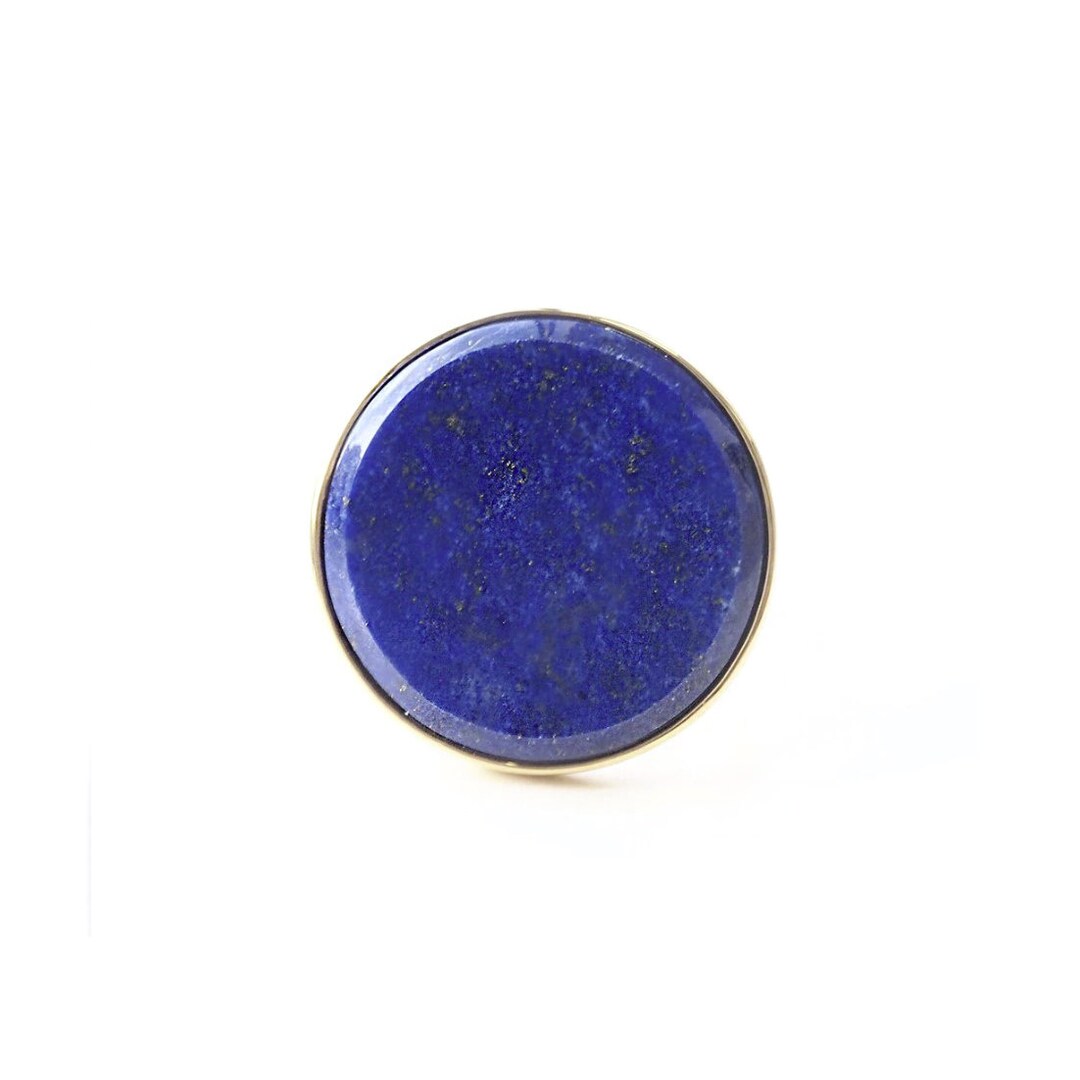 Lapis Lazuli Cocktail Ring Party Wear Big-bold Style Women Dainty Ring ...