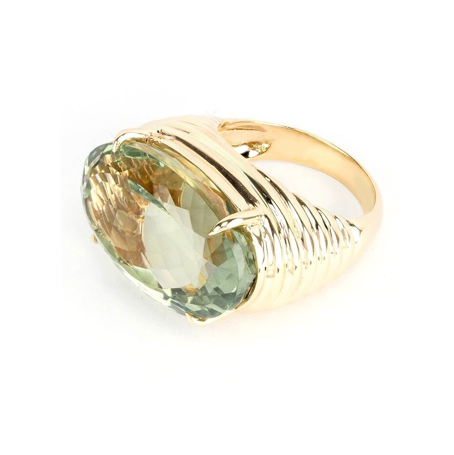 15.00ct Green Amethyst Cocktail Ring Big Green Amethyst Bold Party Worn ...