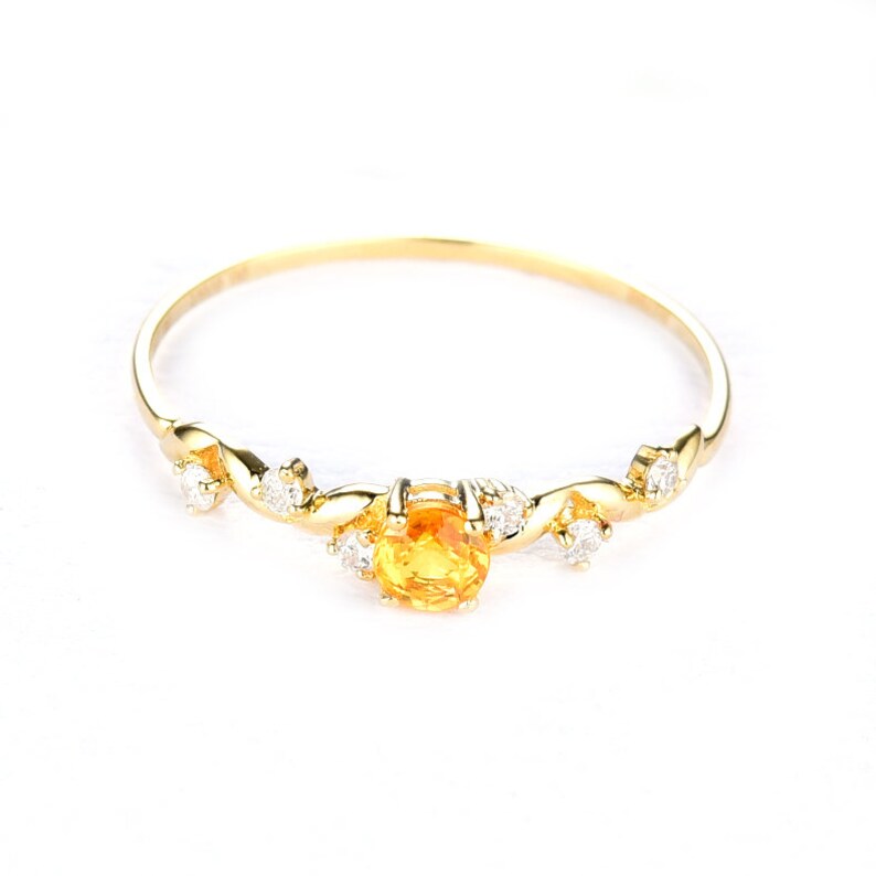 Citrine Solitaire Classic Engagement Ring 14K Yellow Gold - Etsy