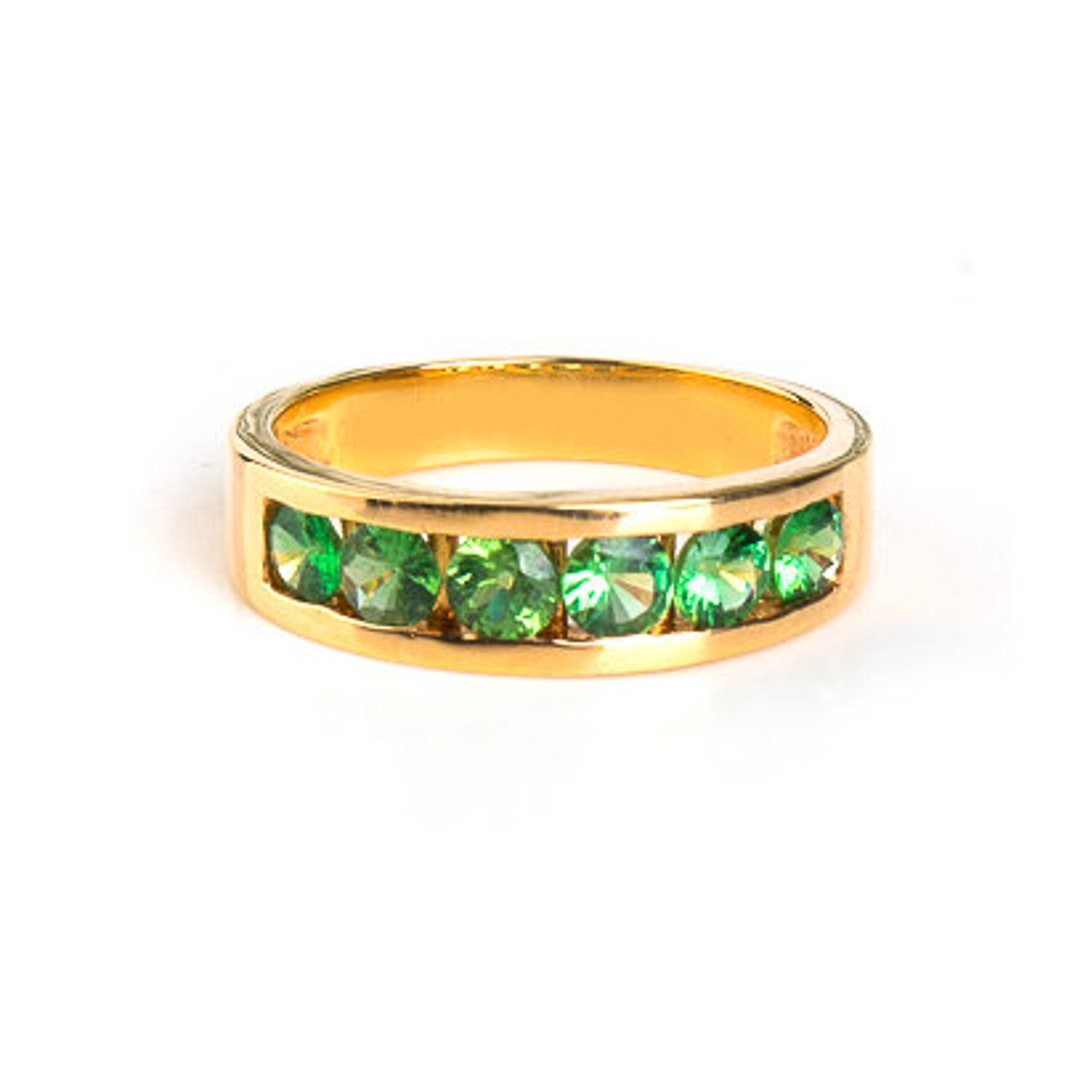 Lab Emerald Channel Set Eternity Band, Finely Crafted Emerald Wedding ...