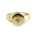 Star Setting Diamond Signet Ring 0.05ct Diamond Solitaire Signet ...