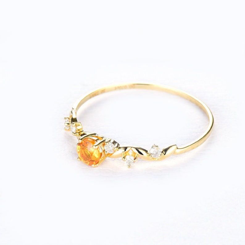 Citrine Solitaire Classic Engagement Ring 14K Yellow Gold - Etsy