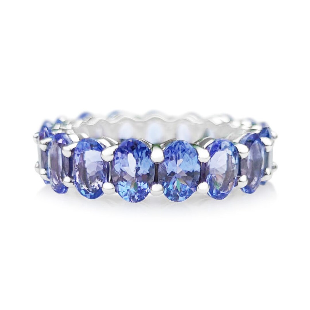 AA Tanzanite Eternity Band Oval Tanzanite Cluster Wedding Band 7.50ct ...