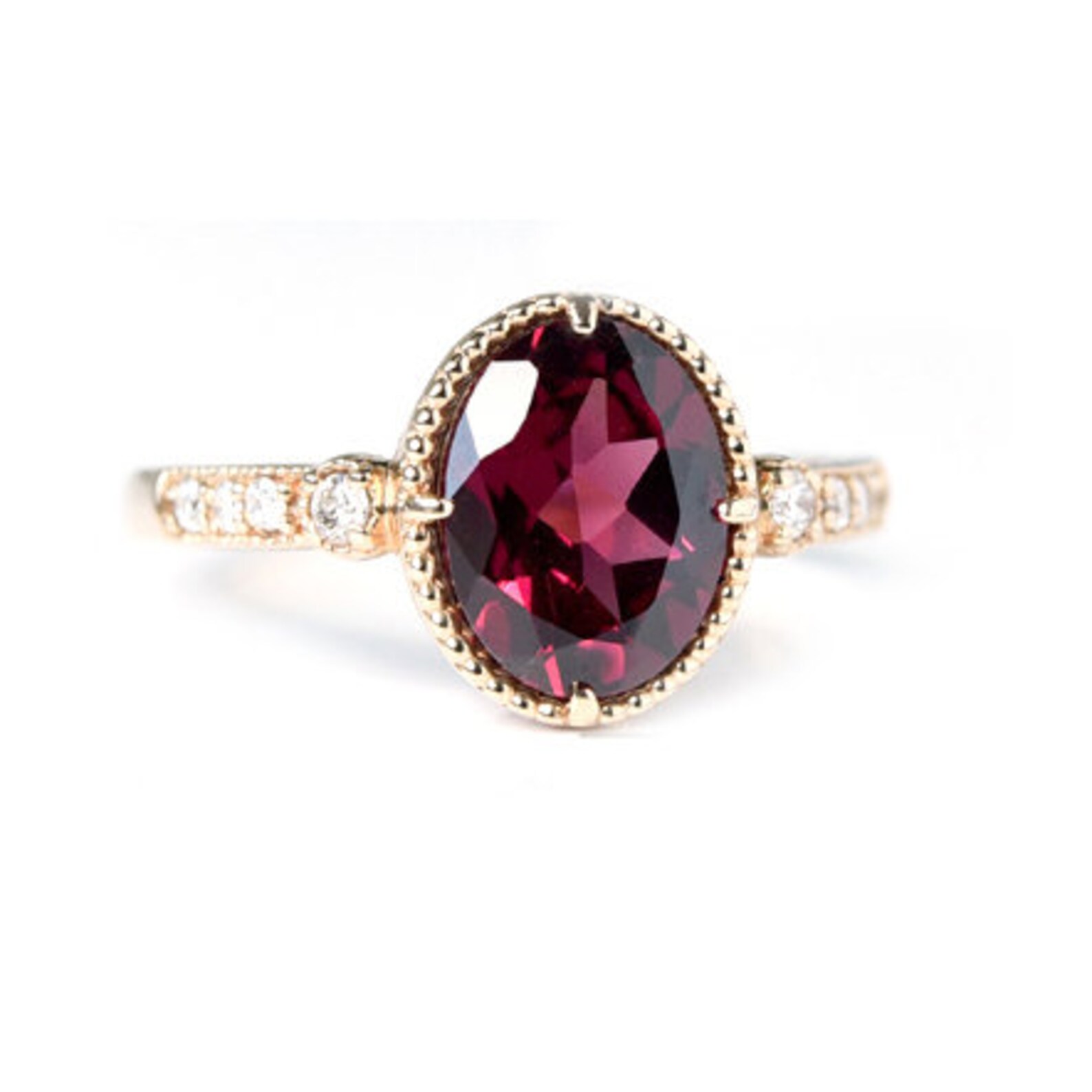 Rhodolite Garnet Cocktail Ring Art Deco Garnet Engagement Ring - Etsy