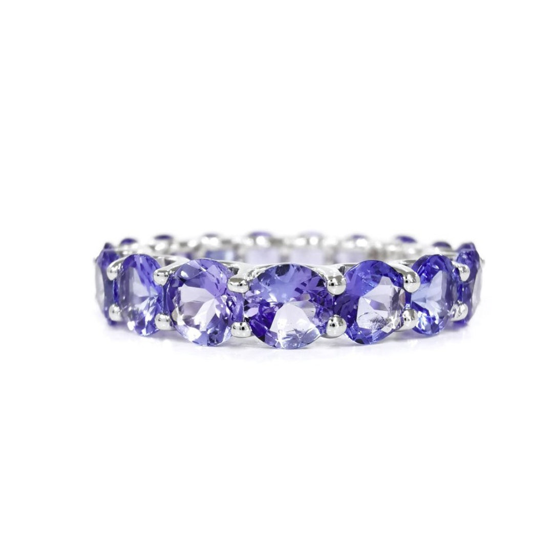 8.00carat Tanzanite Eternity Band 14K White Gold AAA Tanzanite Wedding ...