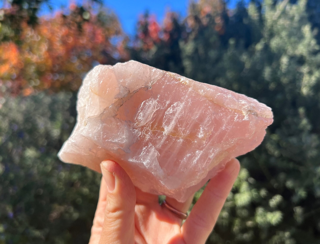 EXTRA LARGE 1.1 Lb RAW Rose Quartz Crystal, Rough Natural Chunks, Rocks ...