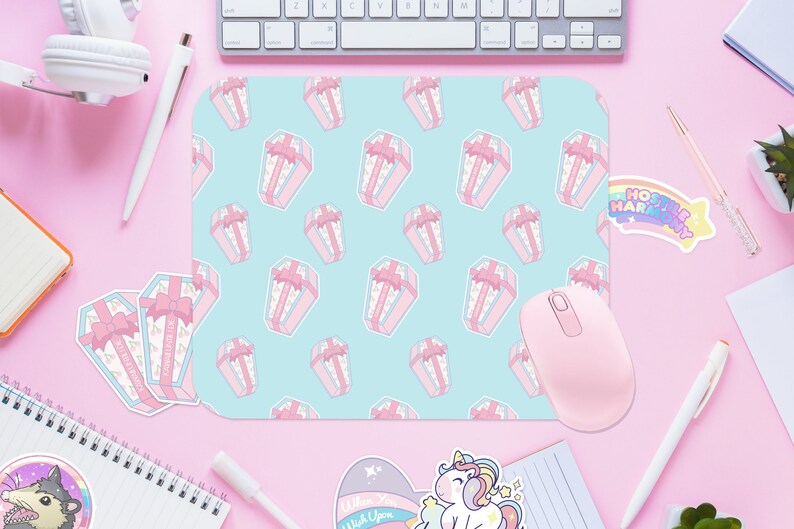 Kawaii Cherry Coffin Mousepad Coffin Mousepad Cute Mouse | Etsy