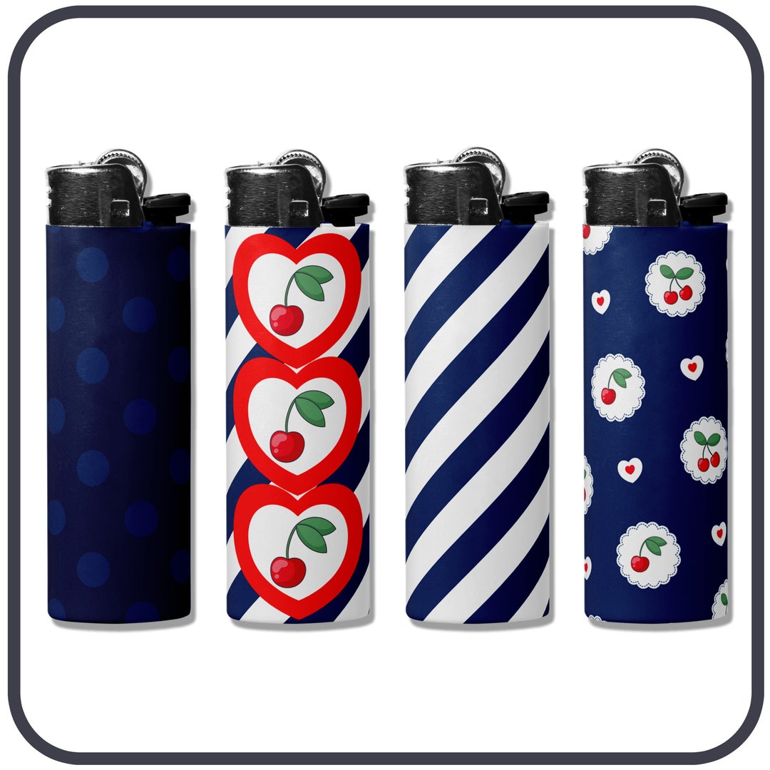 Navy Cherry Lighter Wraps Lighter Wraps, Lighter Skins, Lighter ...