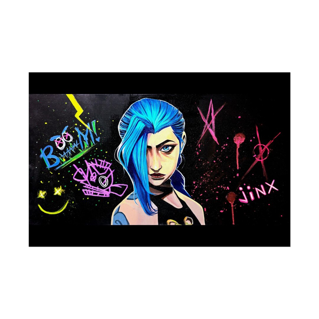 Jinx Inspired Rolled Poster: Edgy Gamer Room Wall Art - Etsy