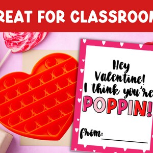 Pop It Valentine Printable, Pop It Valentine Cards, Pop It Valentine ...