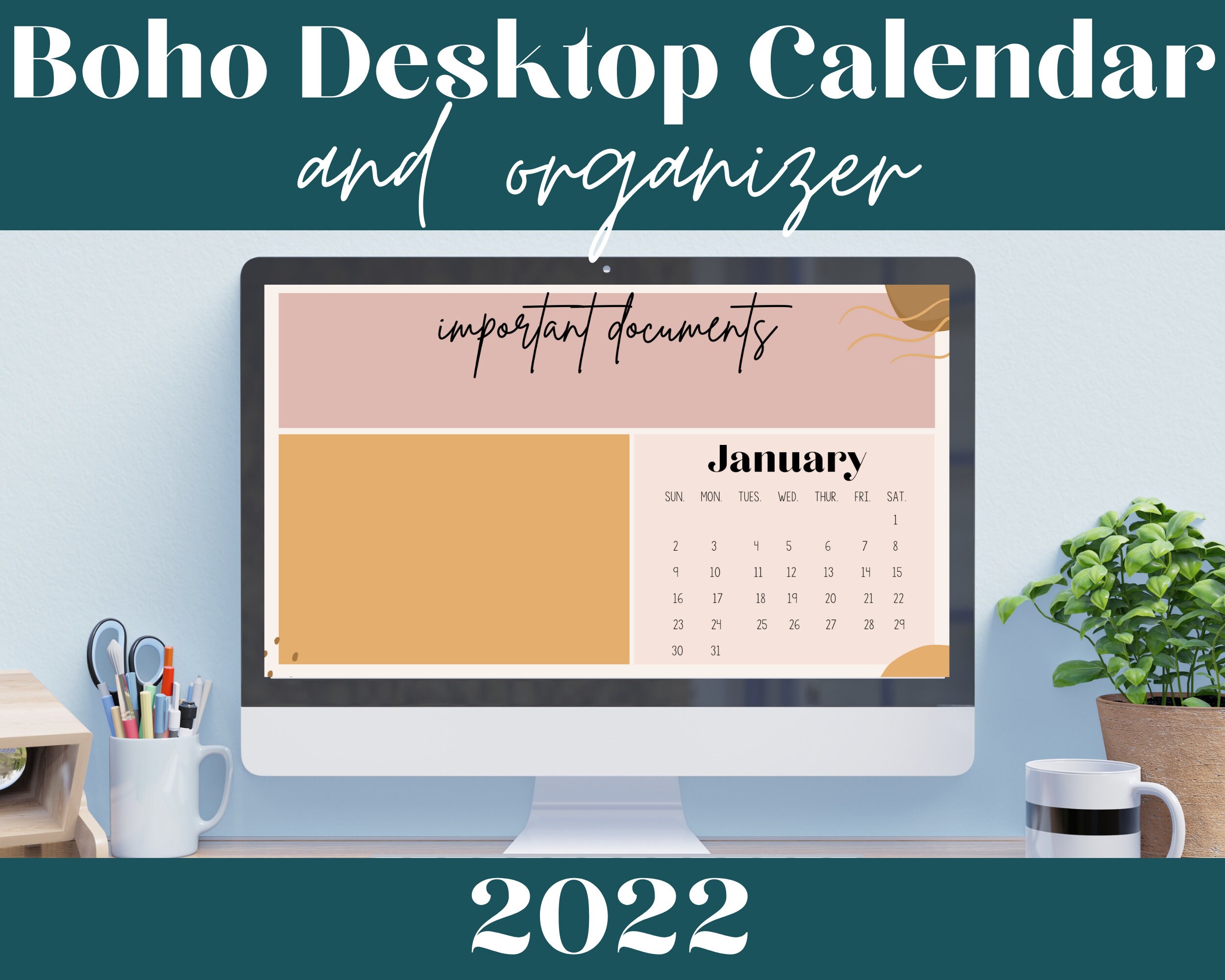 Cute Desktop Wallpaper Organizer - Etsy Canada