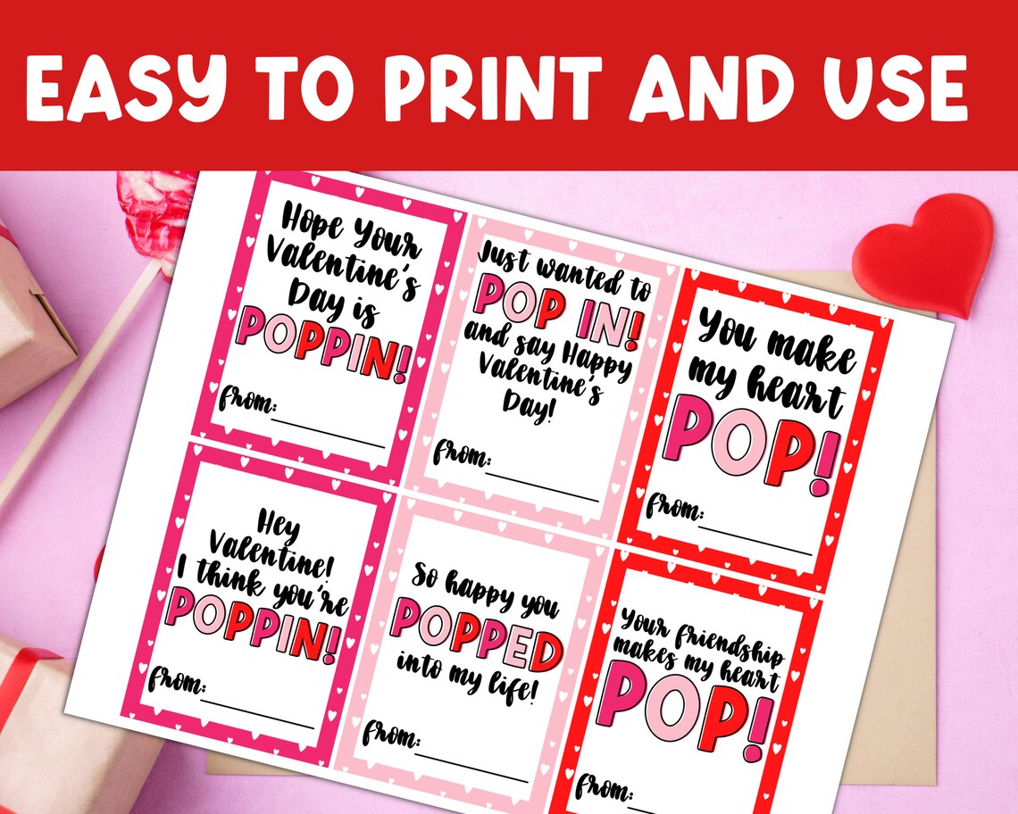 Pop It Valentine Printable Pop It Valentine Cards Pop It - Etsy