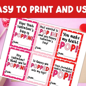 Pop It Valentine Printable, Pop It Valentine Cards, Pop It Valentine ...