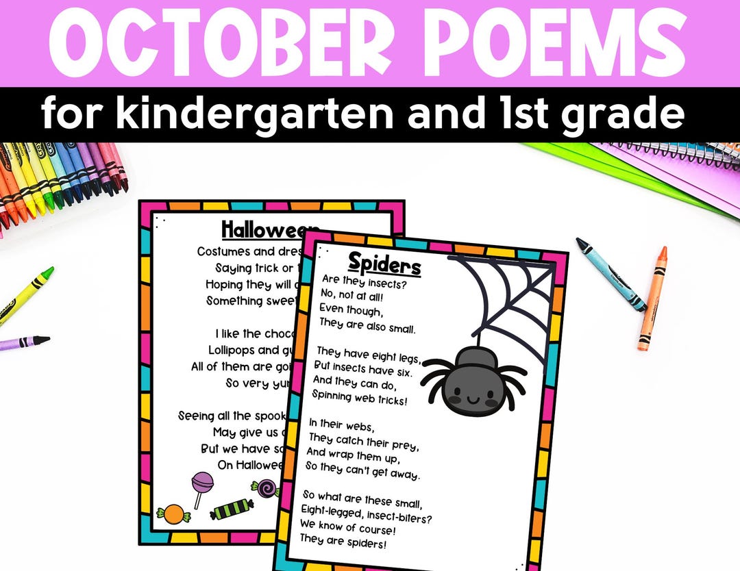 October Rhyming Poems for Kindergarten and First Grade - Etsy