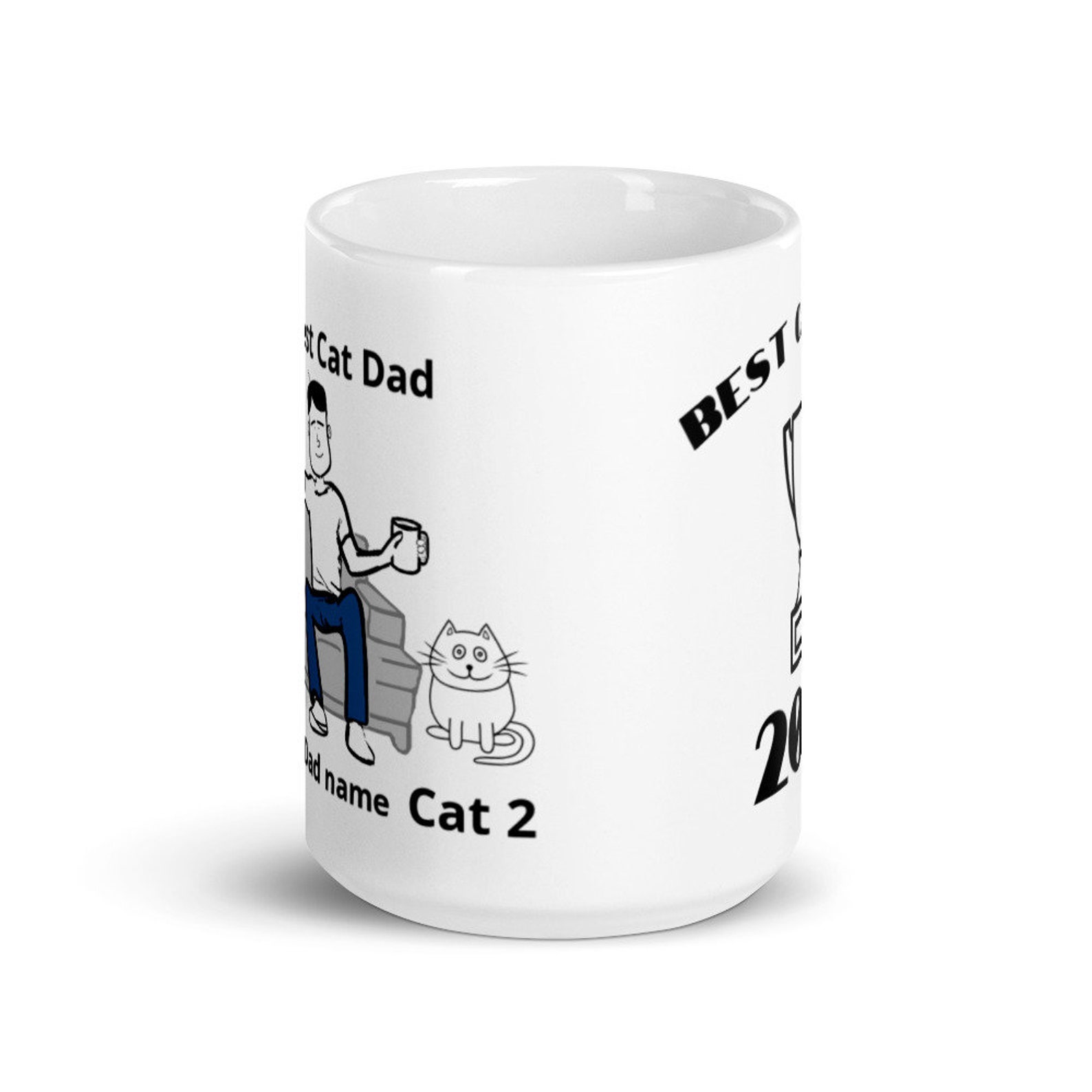 Custom Cat Dad T Cat Dad Coffee Mug Personalized Cat Etsy