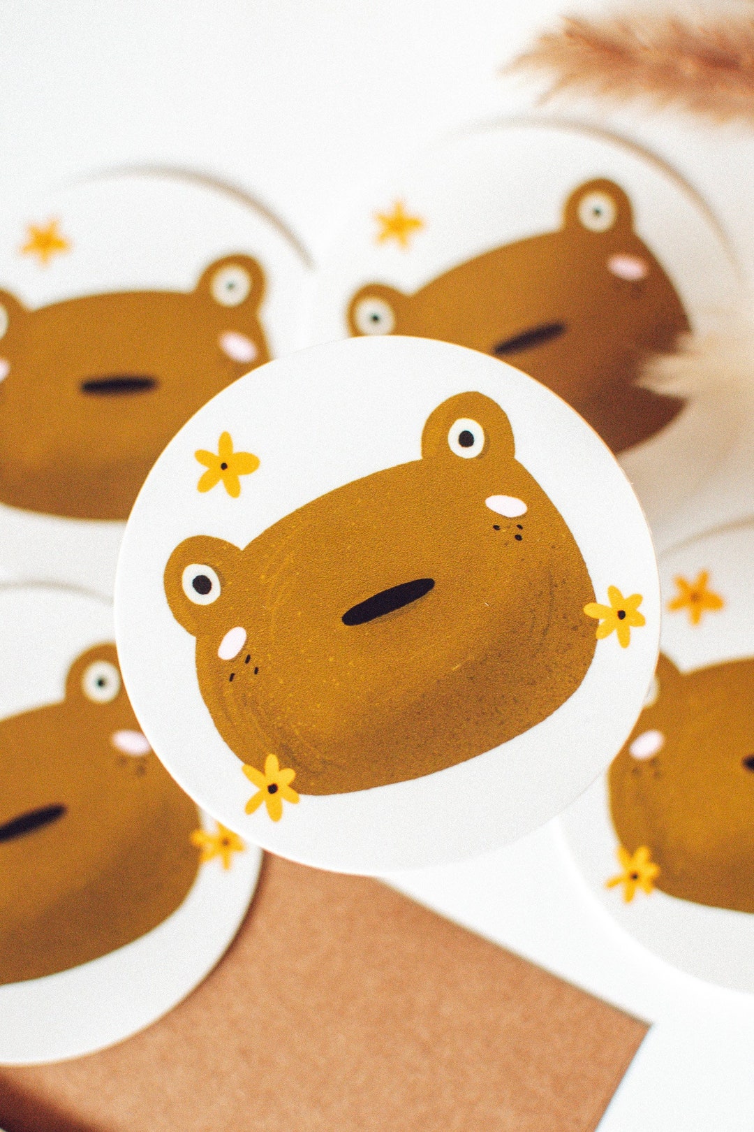 Frog Sticker, Circle Toad Sticker, Frog Illustration, Fall Vibes ...