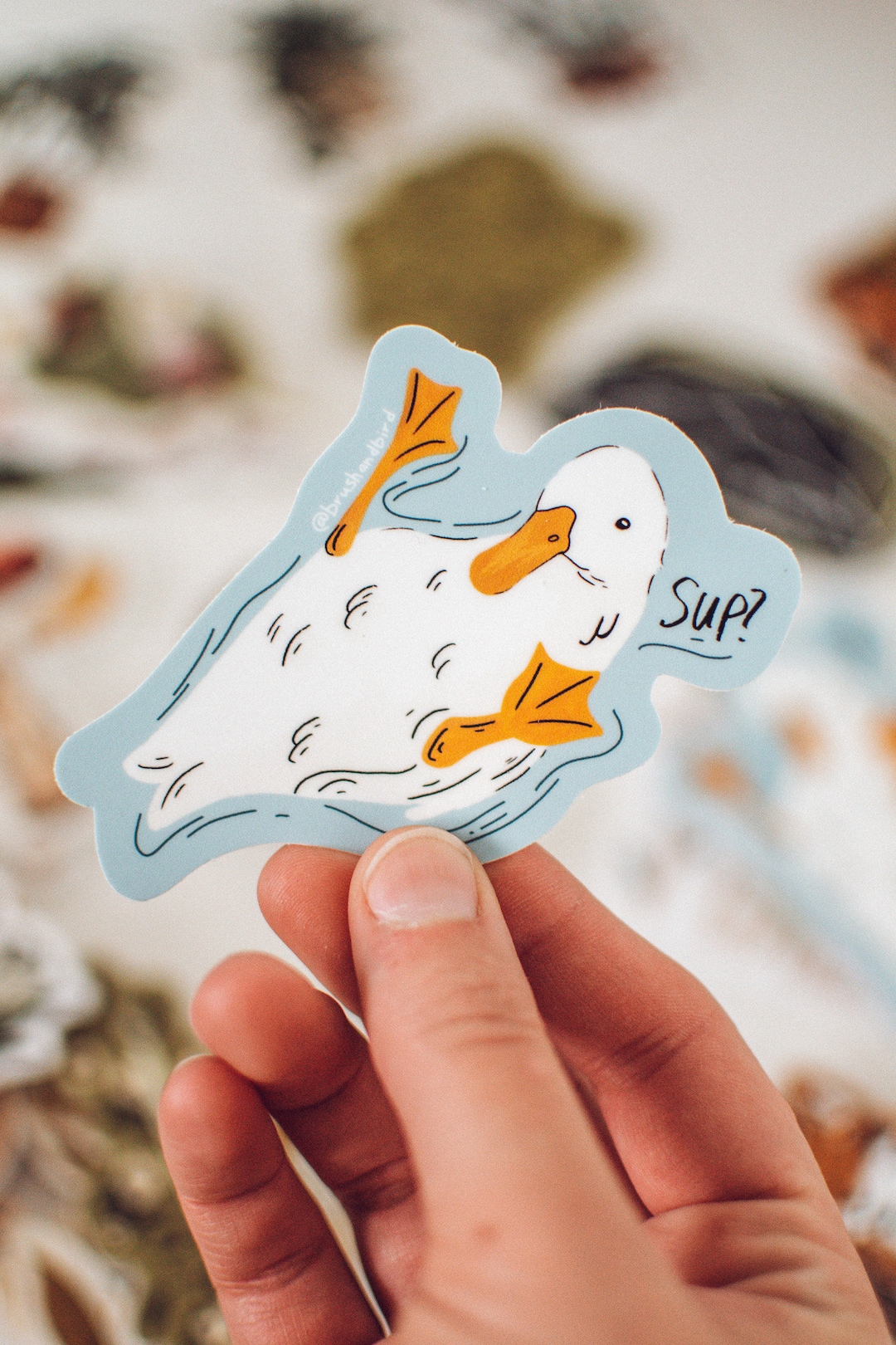 Cute Duck Sticker, Whats up Duck, Bird Sticker, Wildlife Sticker ...