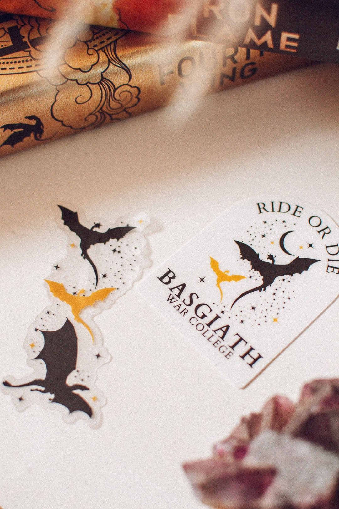 Dragon Sticker Set Fourth Wing Set of 2 Stickers, Iron Flame Stickers ...