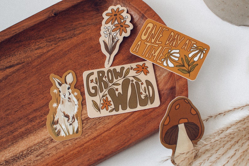 Bunny Sticker Nature Lover Sticker Rabbit Illustration - Etsy