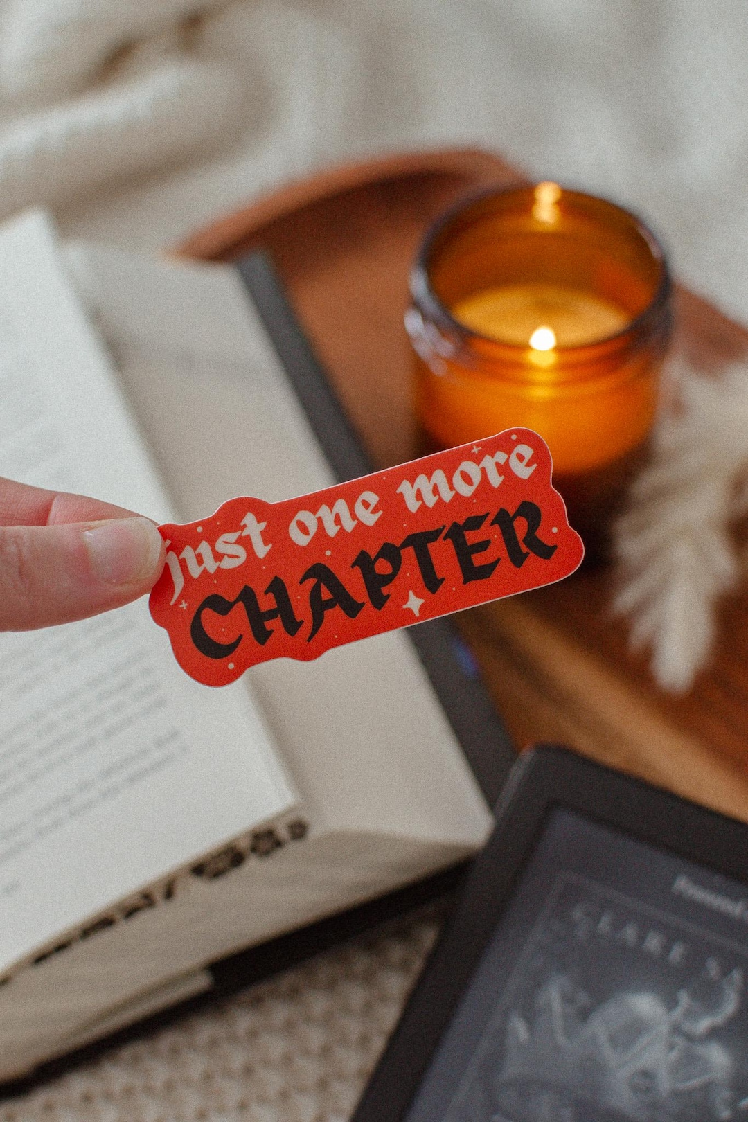 Just One More Chapter Sticker, Kindle Sticker, Ereader Decal, Reading ...