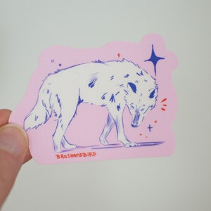 Prowling Wolf Sticker, Wolf Illustration, Wildlife Sticker, Woodland ...
