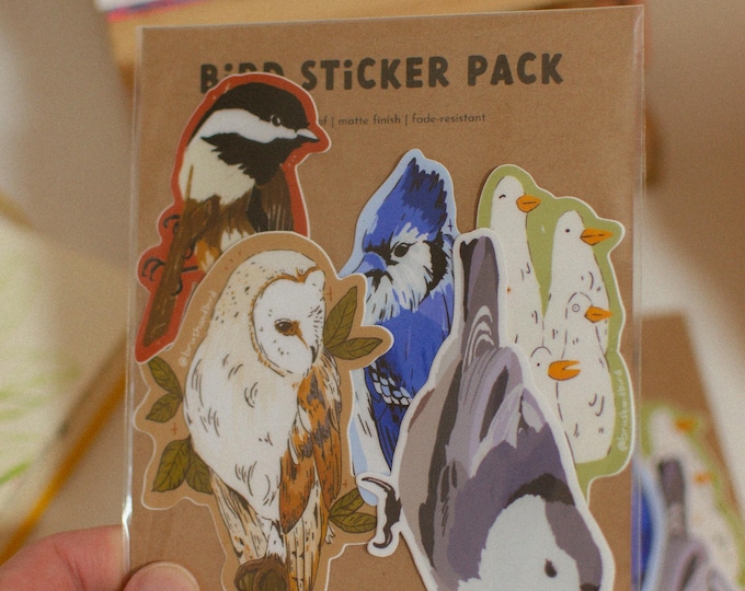 Bird Sticker Pack - Set of 5 Waterproof Vinyl Backyard Bird Stickers ...