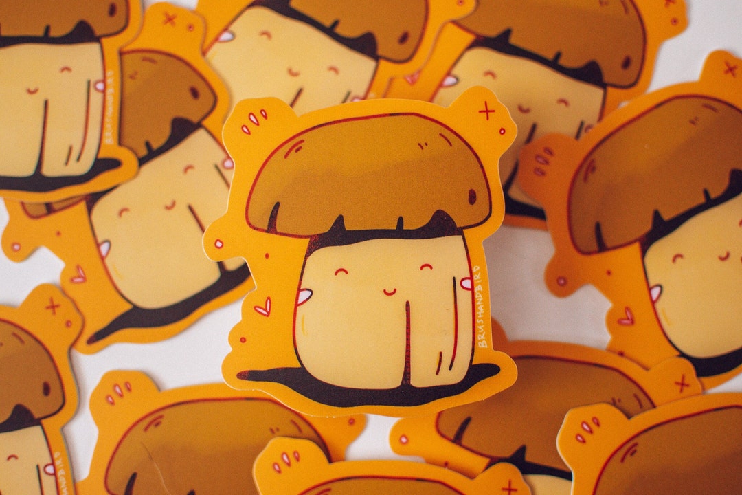 Mushroom Sticker, Cute Sticker, Kawaii Mushie, Vinyl Sticker Decal ...