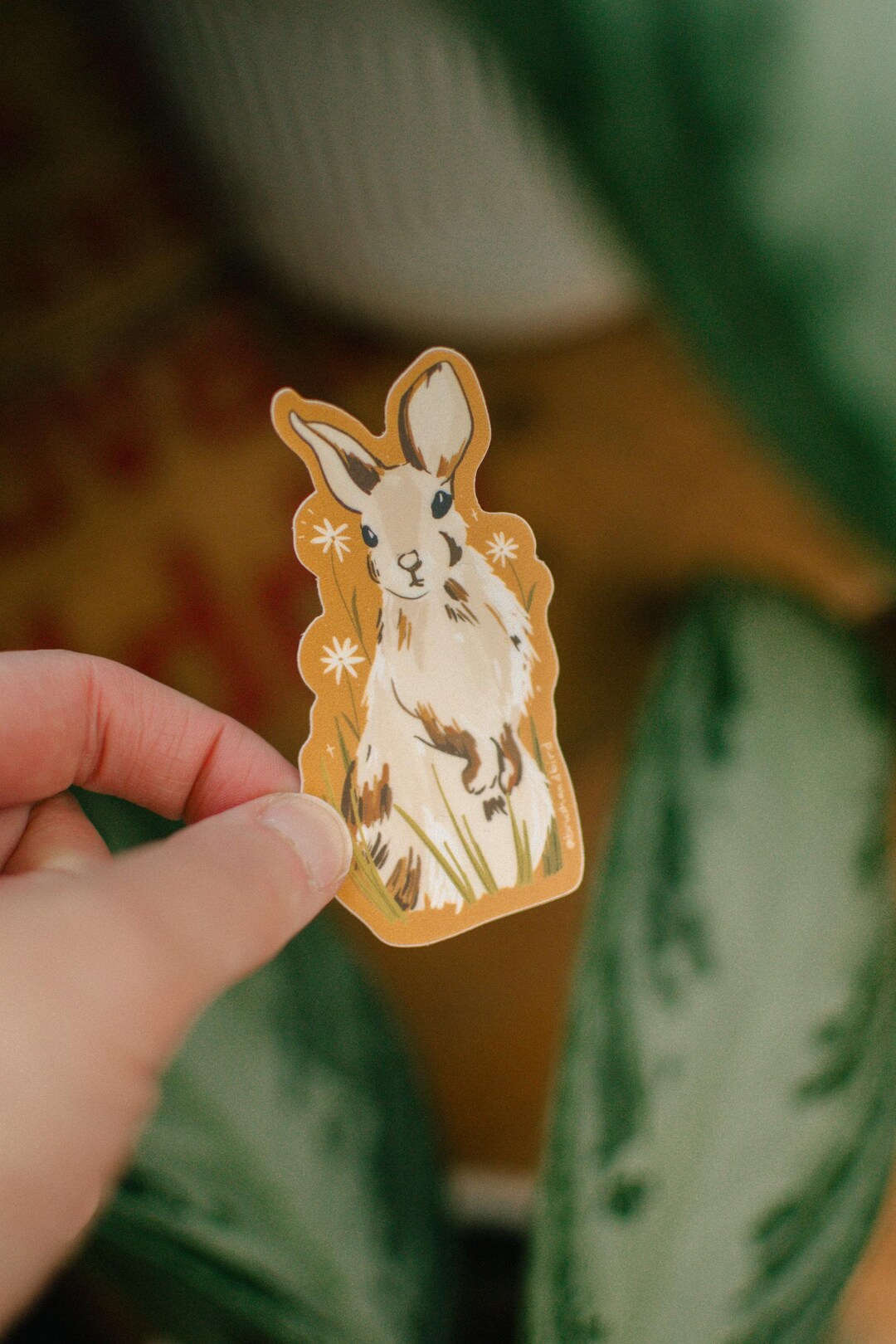 Bunny Sticker, Nature Lover Sticker, Rabbit Illustration, Meadow Bunny ...