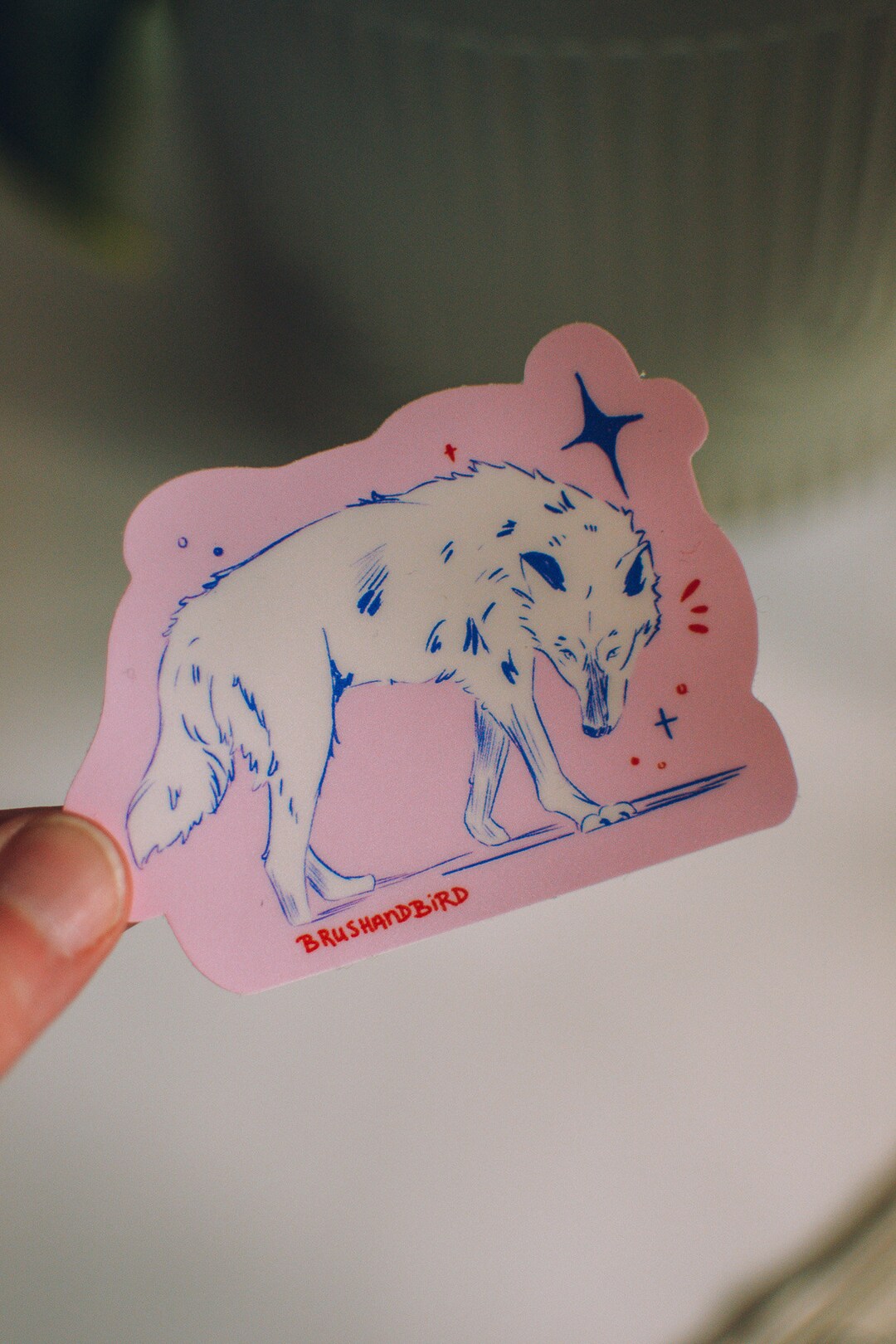 Prowling Wolf Sticker, Wolf Illustration, Wildlife Sticker, Woodland ...