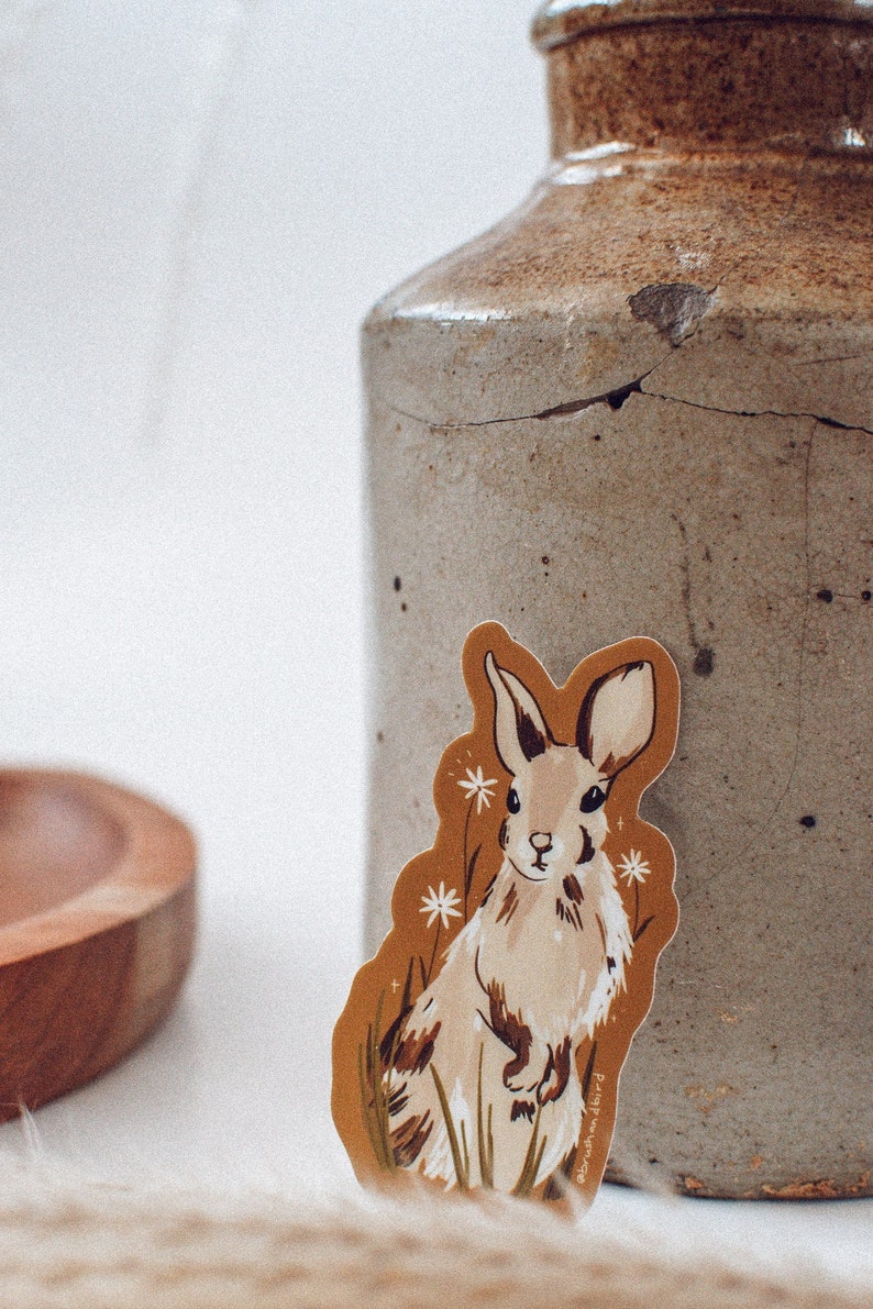 Bunny Sticker Nature Lover Sticker Rabbit Illustration - Etsy
