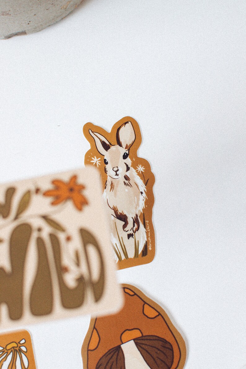 Bunny Sticker Nature Lover Sticker Rabbit Illustration - Etsy