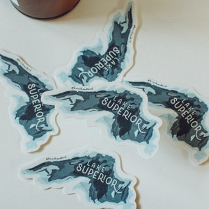 Lake Superior Sticker Great Lakes Sticker, Waterproof Vinyl Sticker ...