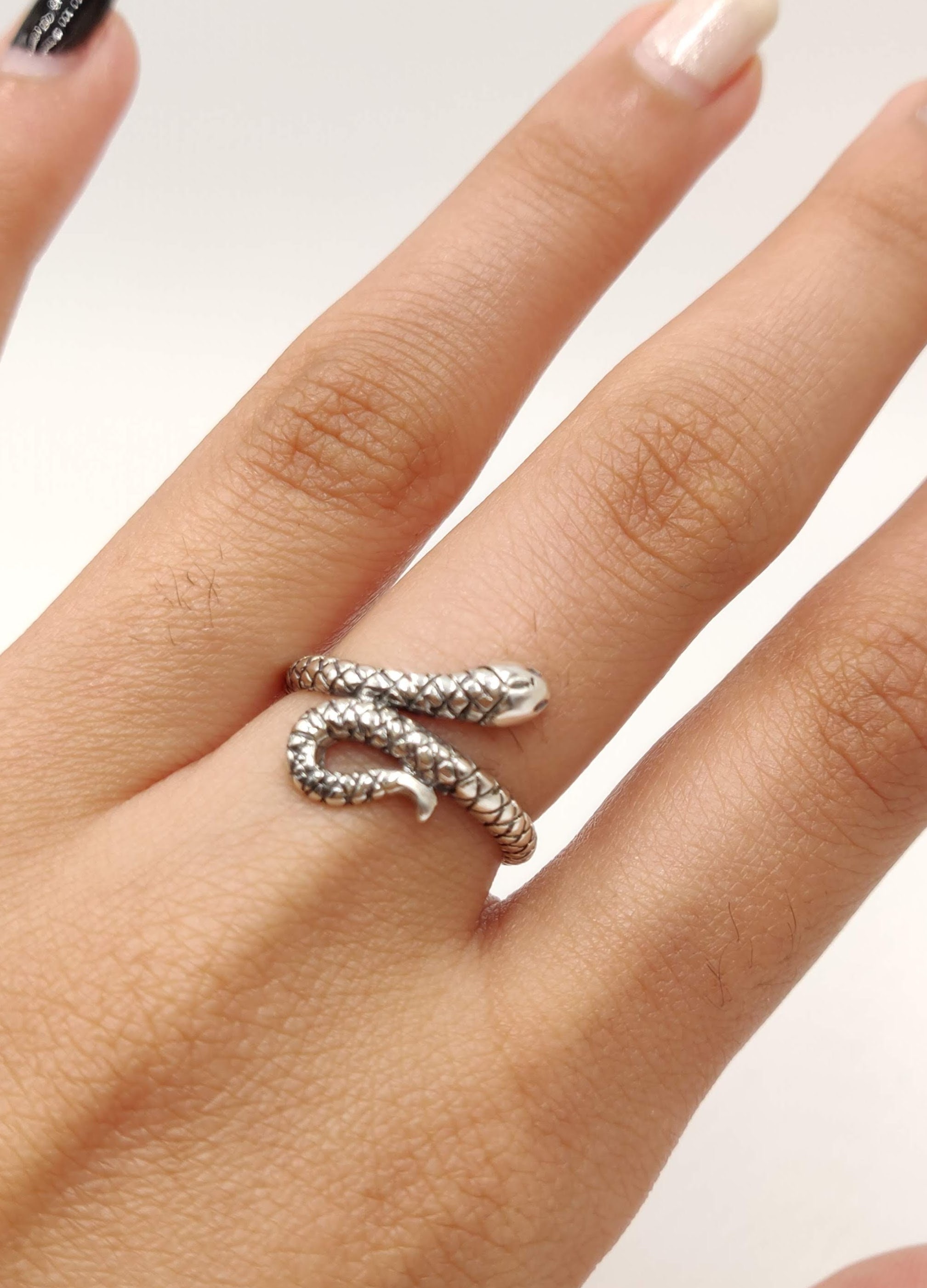 Sterling Silver Small Snake Ring 925 Stamped Solid Sterling | Etsy