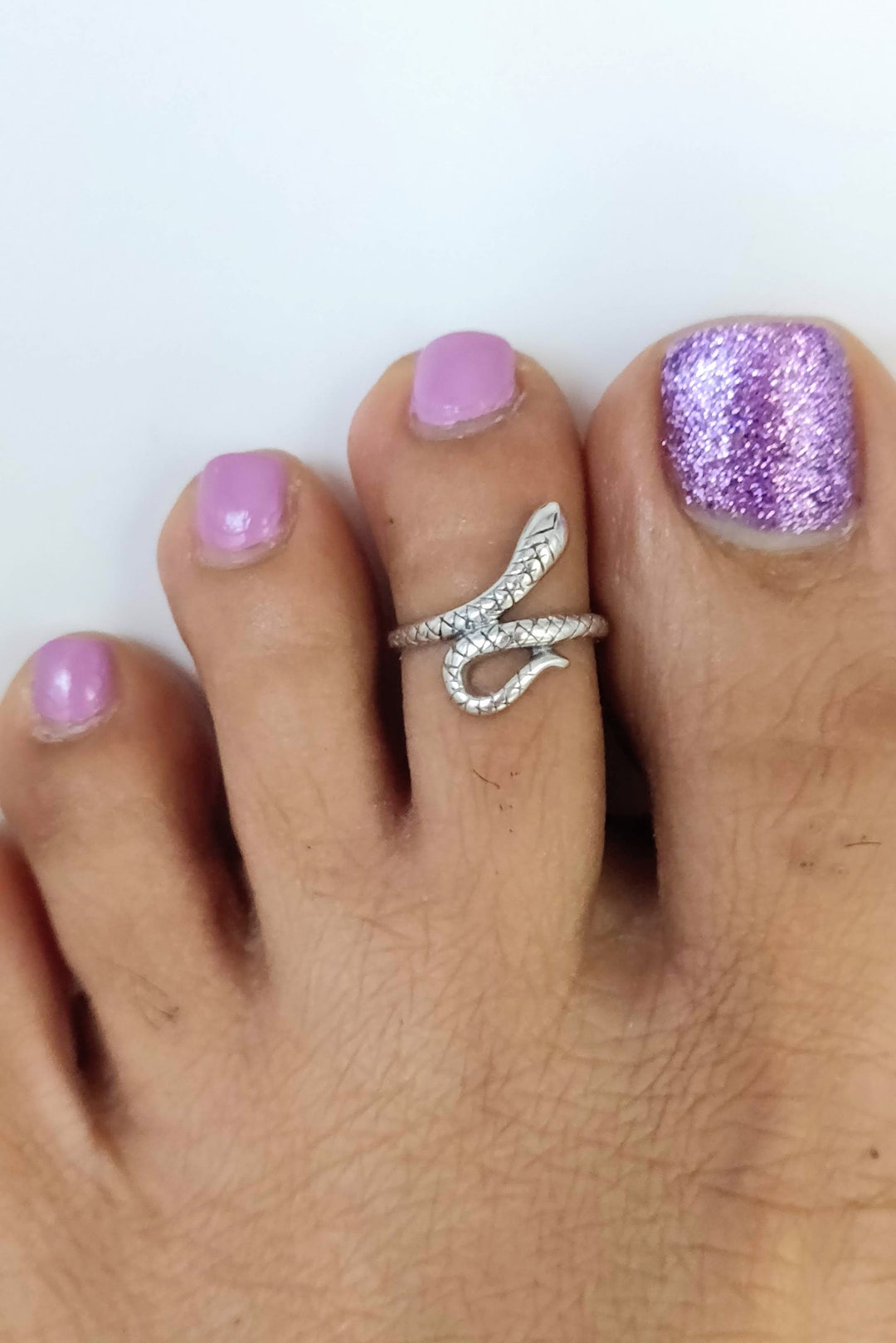 Sterling Silver Snake Toe Ring, Silver Ring, Reptile Ring, Pinky Ring ...