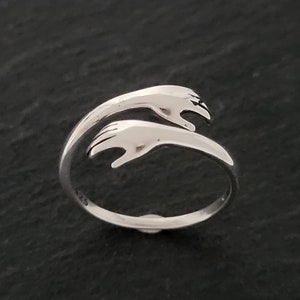 Sterling Silver Love Cuddle Hugging, Wraparound, Friendship Care Ring ...
