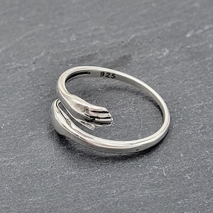 Sterling Silver Love Cuddle Hugging, Wraparound, Friendship Care Ring ...