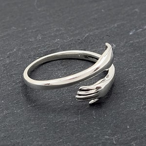 Sterling Silver Love Cuddle Hugging, Wraparound, Friendship Care Ring ...