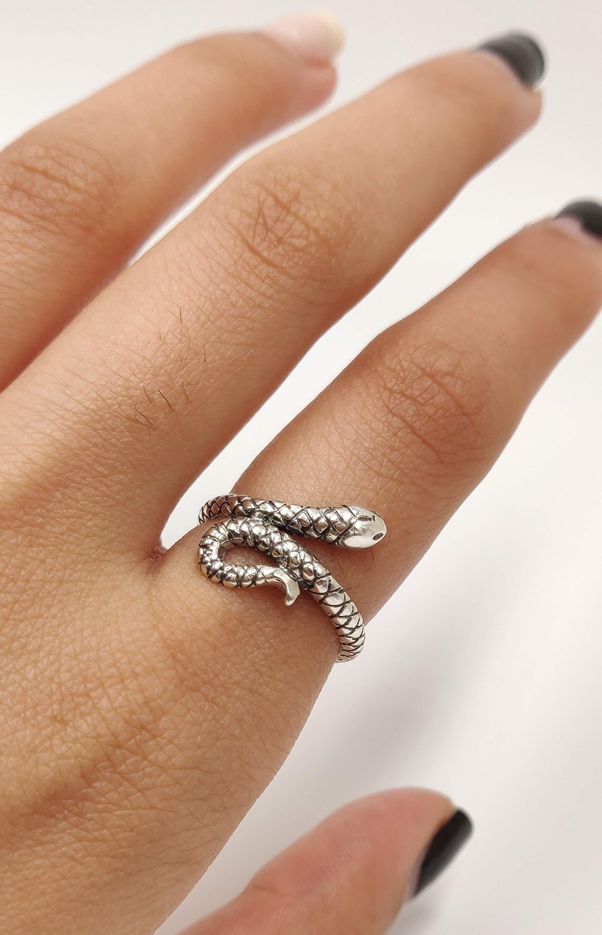 Sterling Silver Small Snake Ring 925 Stamped Solid Sterling | Etsy