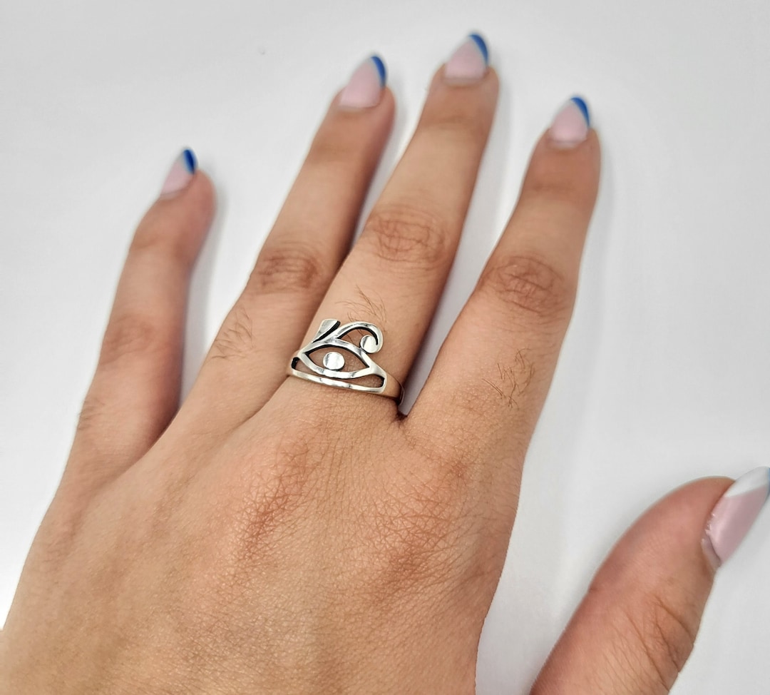 Sterling Silver Ra Eye Ring, Silver Ring, Eye of Horus Ring, Protection ...