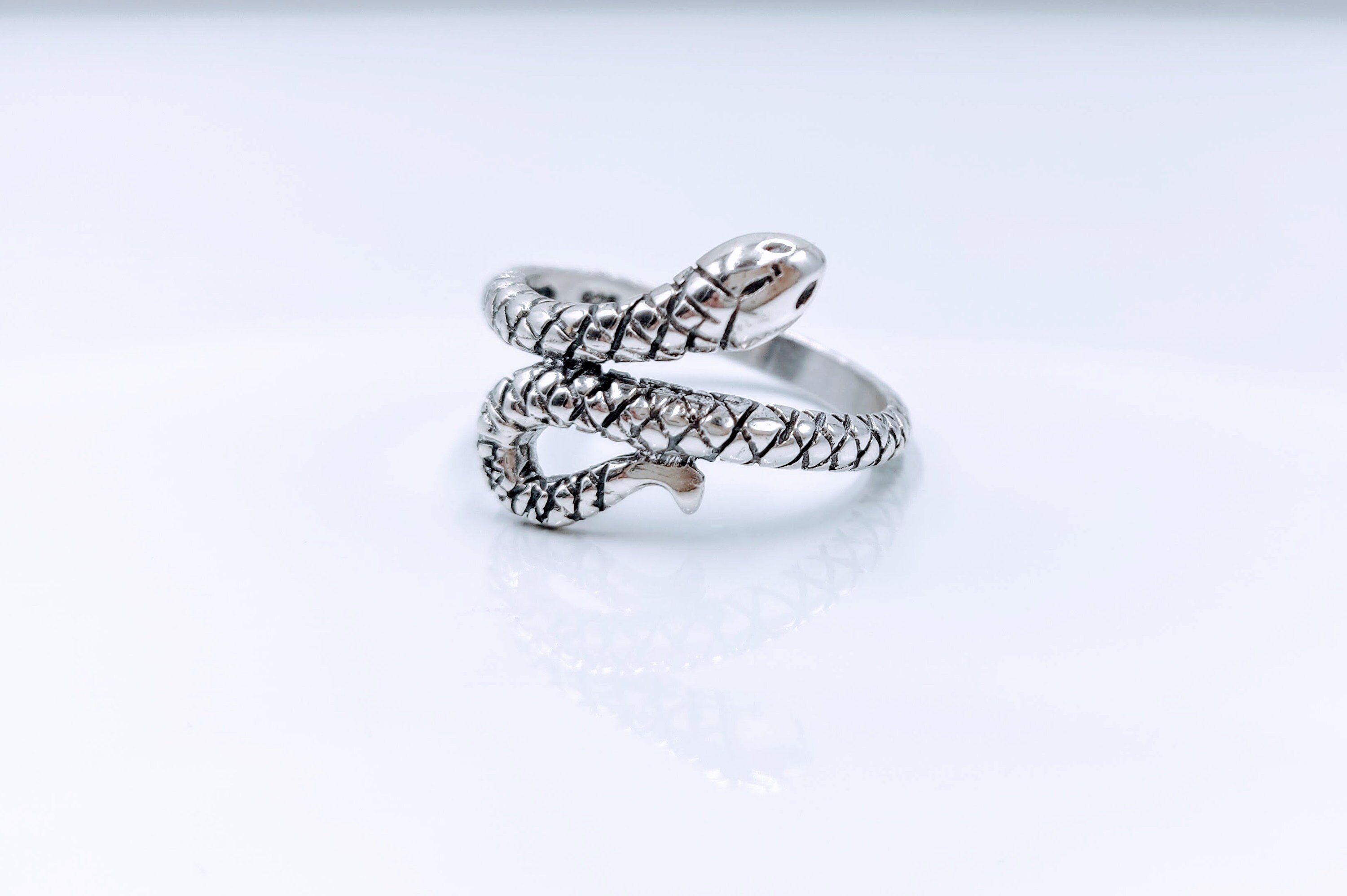 Sterling Silver Small Snake Ring 925 Stamped Solid Sterling | Etsy