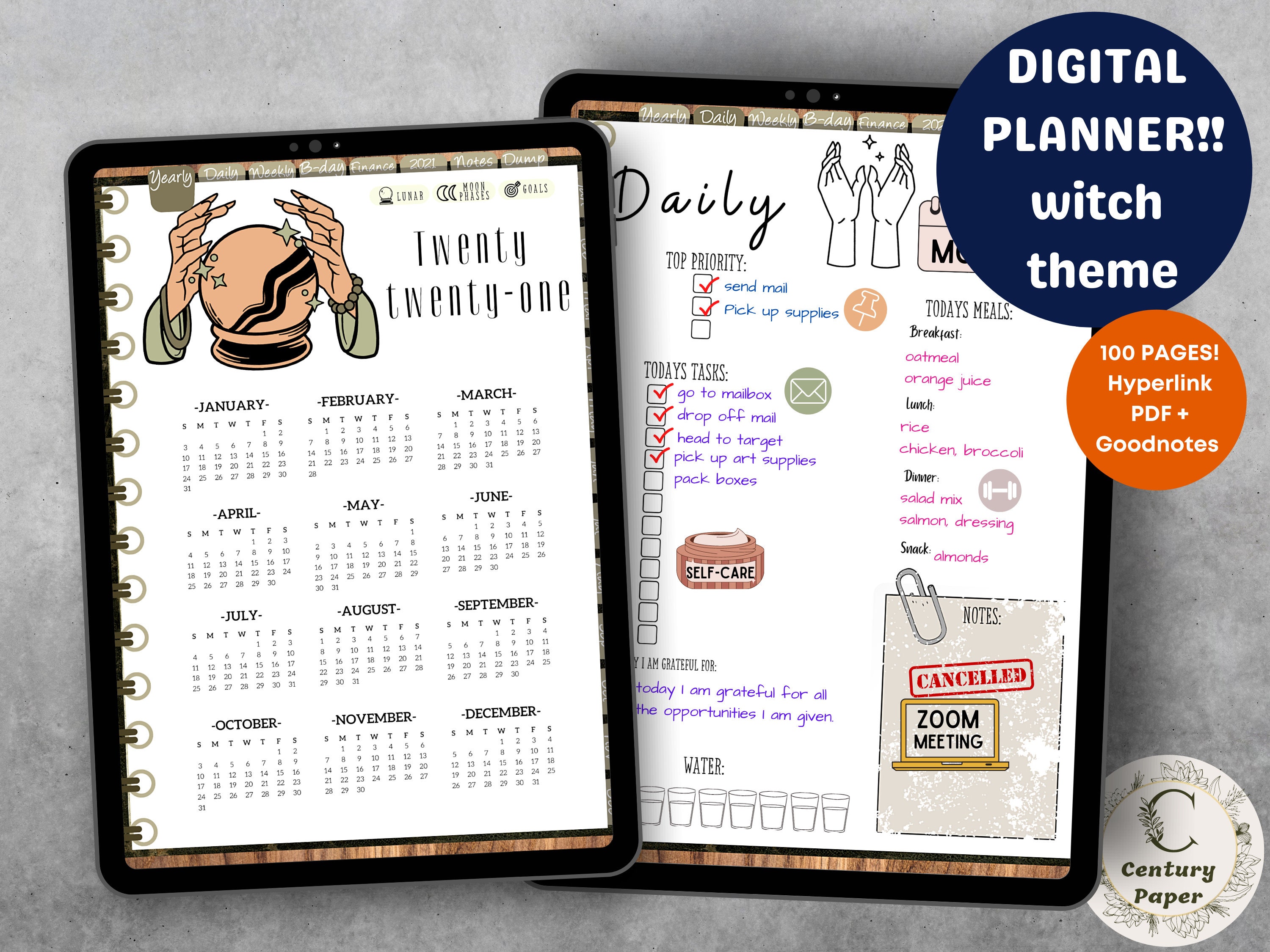 Witch Theme Planner- Digital Witch Planner- 2021 Planner -witchcraft ...